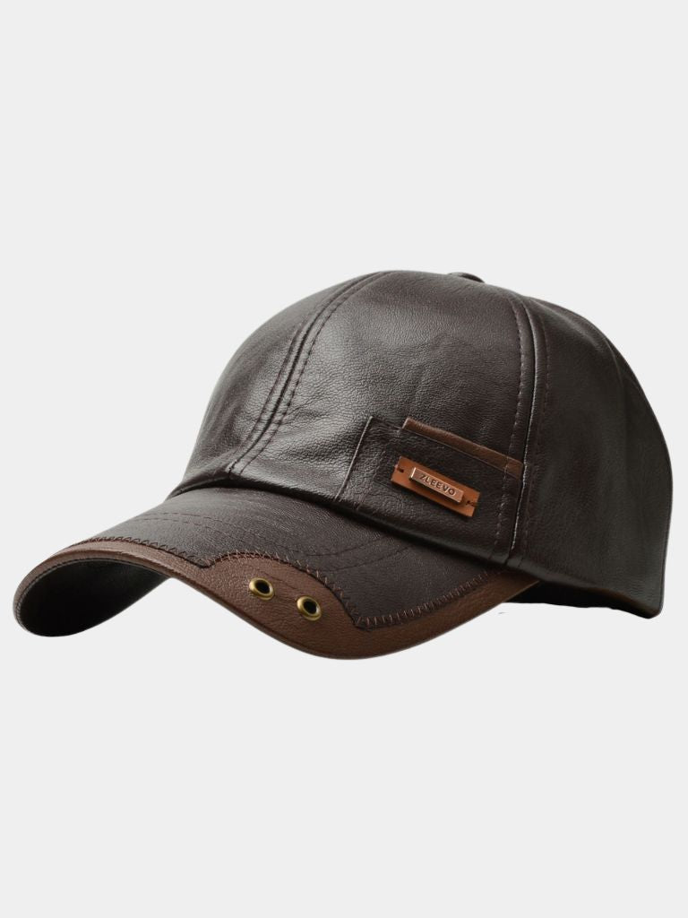 Rustic Crown Leather Cap - Cross & Crown